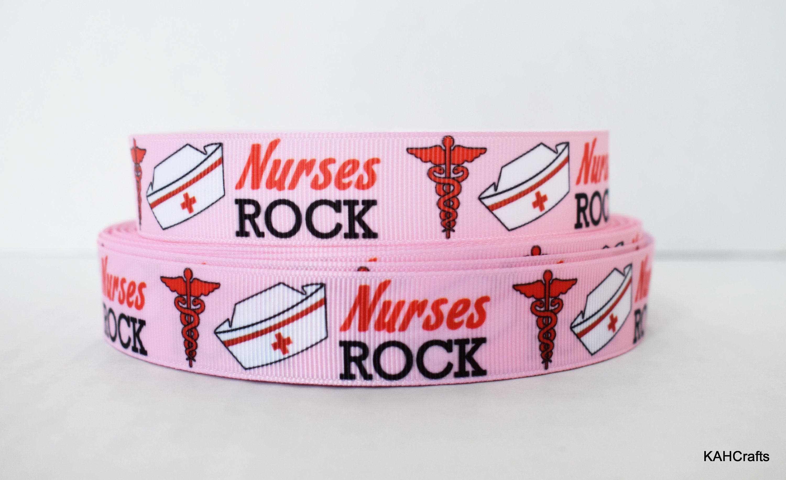 Nurses Rock Pink 7/8 or White 1 Grosgrain Ribbon - Etsy