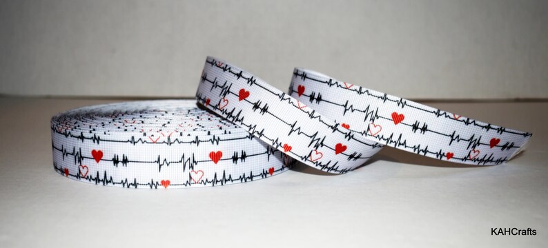 Nurse Heartbeat 7/8 Grosgrain Ribbon You Choose | Etsy
