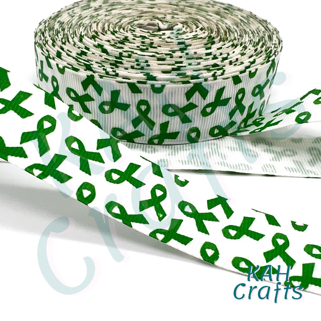 Green Awareness Ribbon Kidney Disease 7/8" Grosgrain Ribbon - Etsy