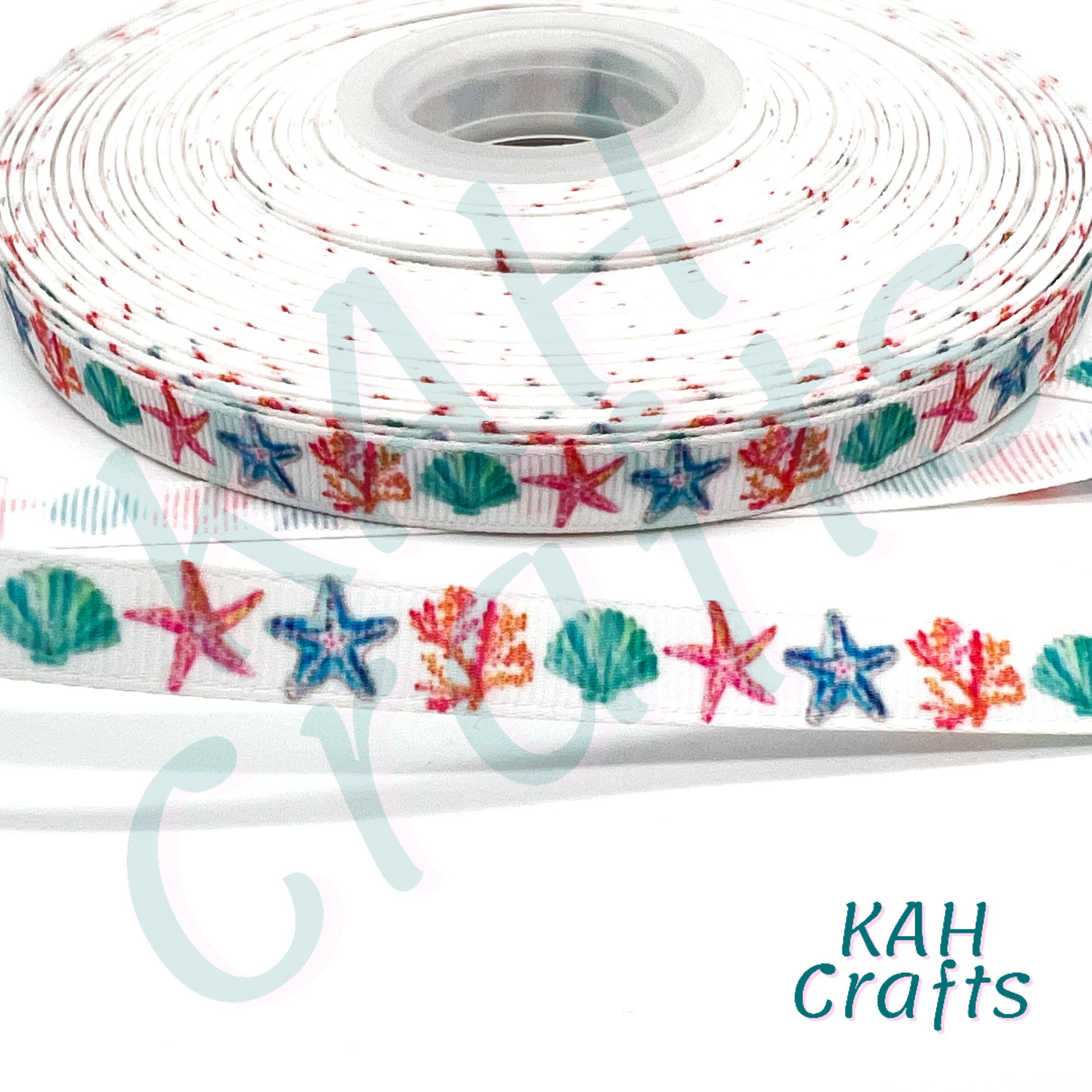 Beach Seashells Starfish Sand Dollar Grosgrain Ribbon You - Etsy