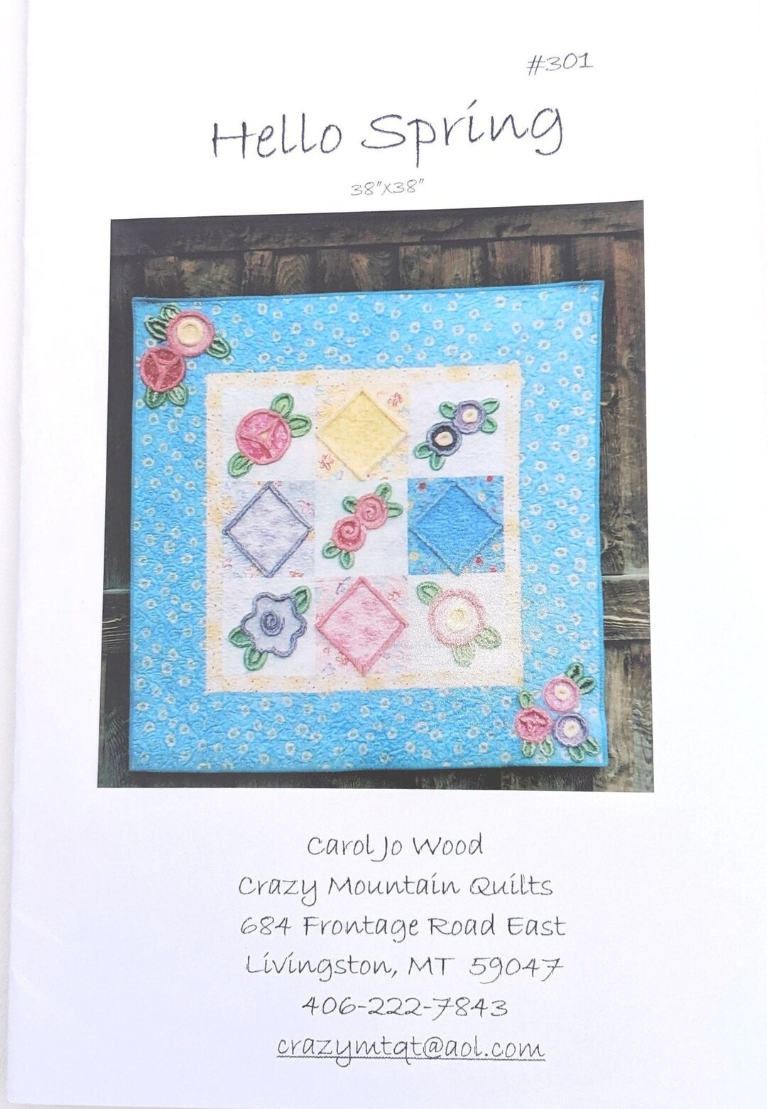Spring Floral Quilt Pattern, Hello Spring Wallhanging, Chenille ...