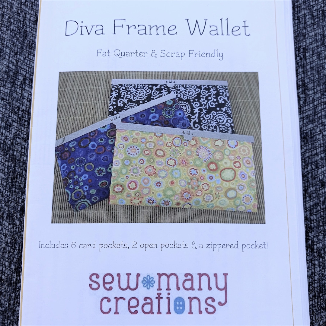 Fabric Wallet Pattern Diva Frame Wallet by Sew Many - Etsy