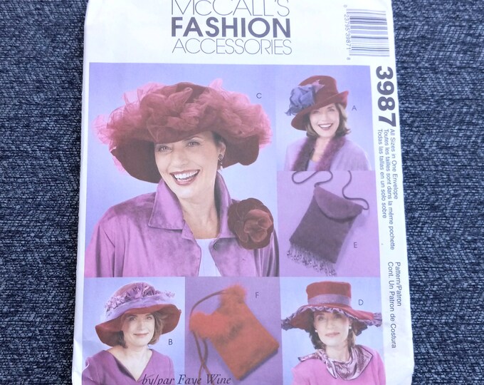 Vintage Hats and Purses Pattern, Red Hat Club, 4 Styles by Faye Wine ...