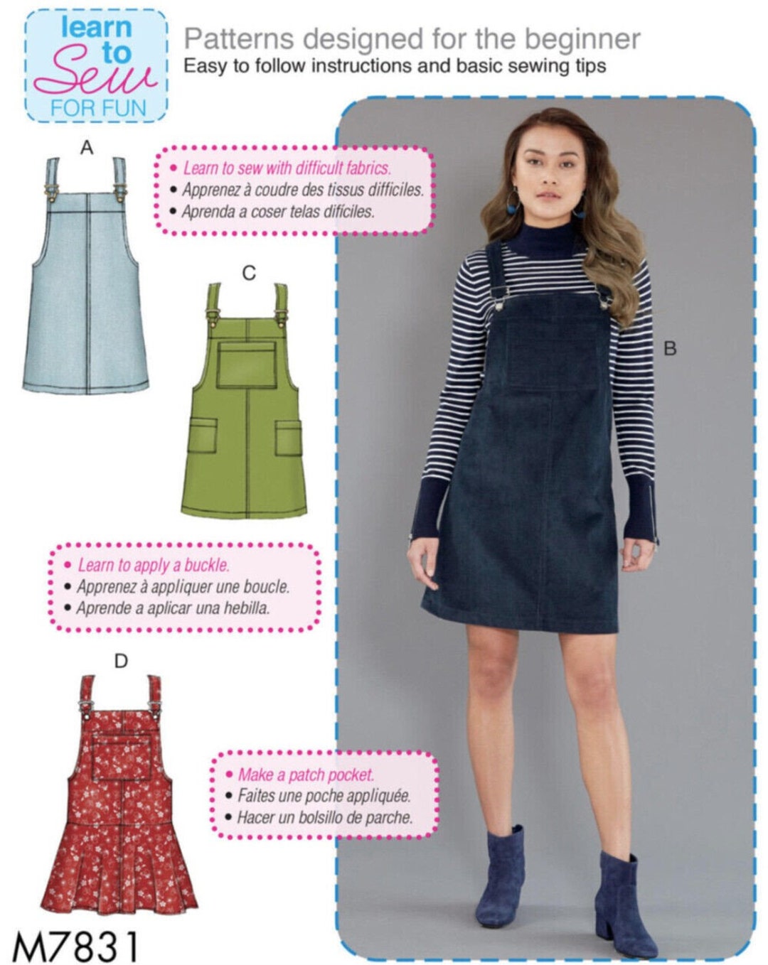 Overall Style Jumper Pattern, Jumper With Straps and Buckles, Learn to ...