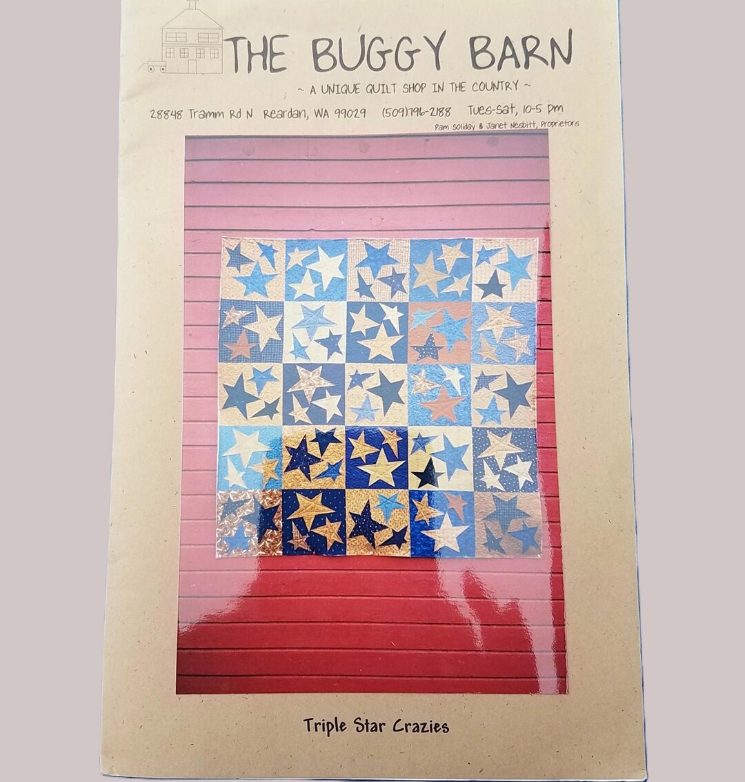 Patriotic Star Quilt Pattern, Triple Star Crazies, by the Buggy Barn ...