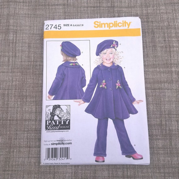 Girls Fleece Coat Pants Hat Pattern Patty Reed Design | Etsy