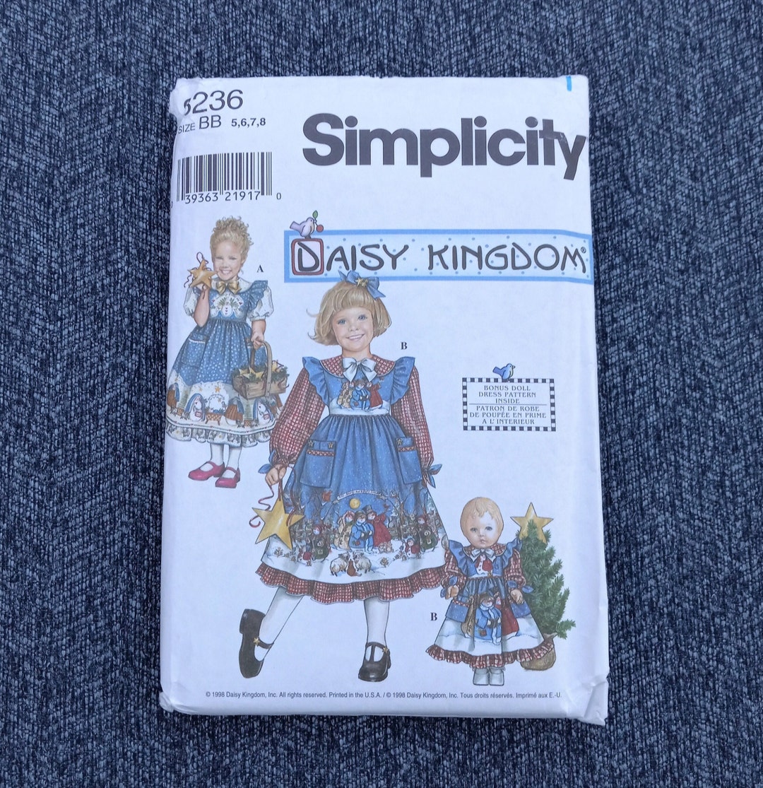 Girls Daisy Kingdom Pinafore Dress Pattern, Shoulder Ruffles, Doll ...