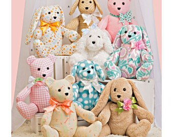 Plushie Sewing Pattern Bunny, Bear, Dog Simplicity 8044 New and Uncut ...
