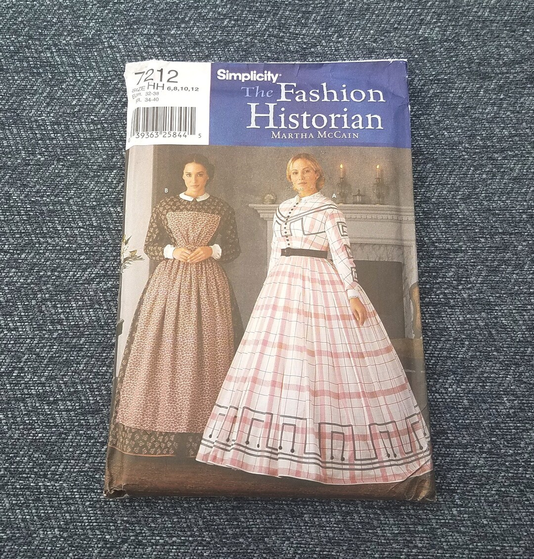 Costume Dress Pattern, Civil War Era Historical Pattern, Martha Mccain ...