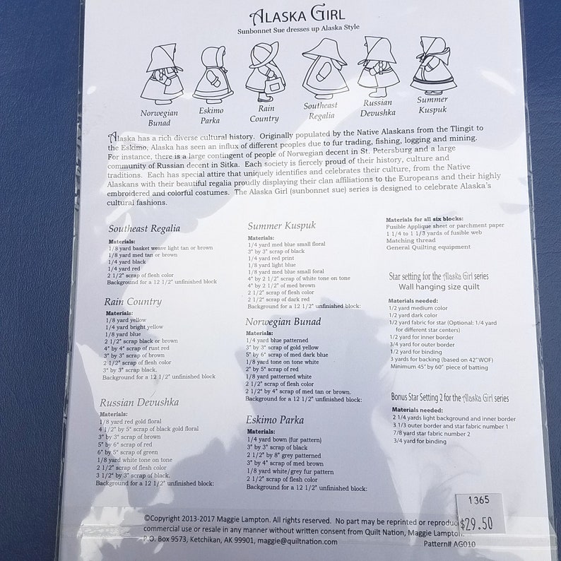 Alaska Girls Sunbonnet Sue Quilt Pattern Sun Bonnet Sue - Etsy