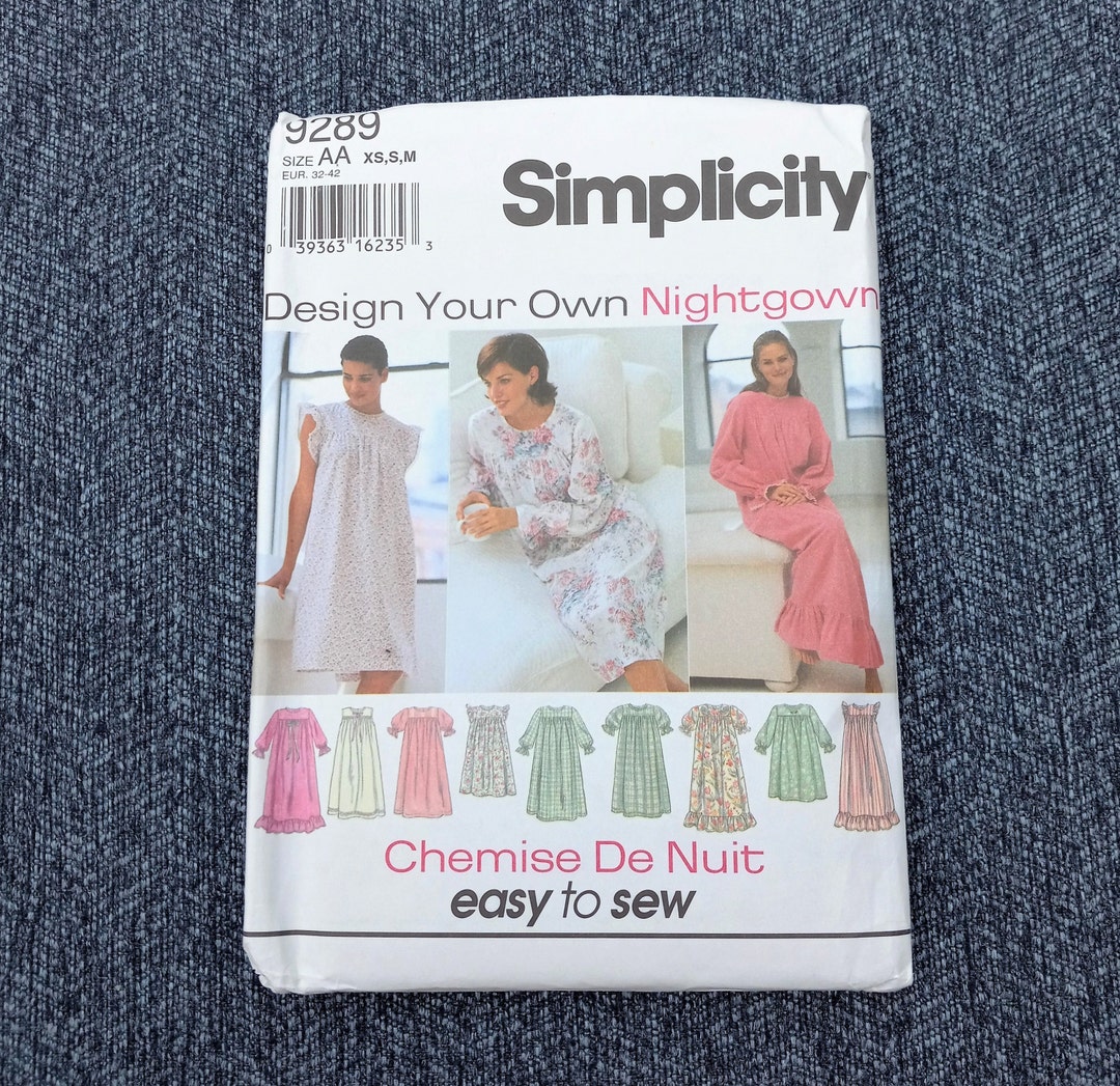 Nightgown, Pajamas and Robe Pattern, 1990s Vintage Style, Simplicity ...