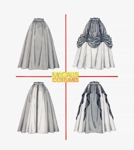 Renaissance Skirts Costume Pattern, Historical Full Skirt, Mccalls 4090 ...