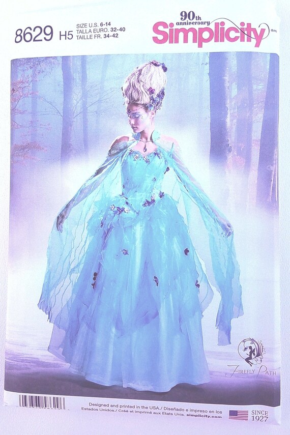 Costume Pattern Fantasy Fairy Princess Gown Simplicity 8629 - Etsy