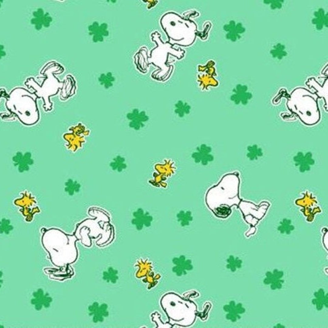 Peanuts Licensed Fabric, St Patricks Day With Snoopy Woodstock, Snoopy ...