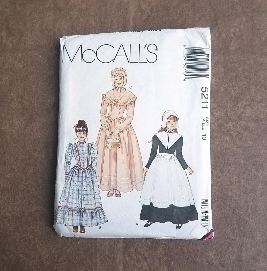 Costume Pattern Pilgrim Pioneer Dress Pattern Mccalls 5211 - Etsy