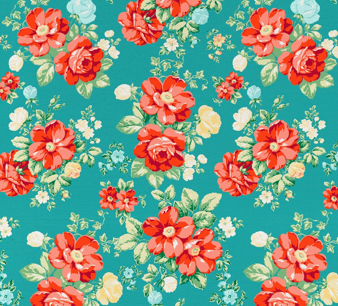 Floral Fabric Pioneer Woman Design Multi Color Floral On Etsy