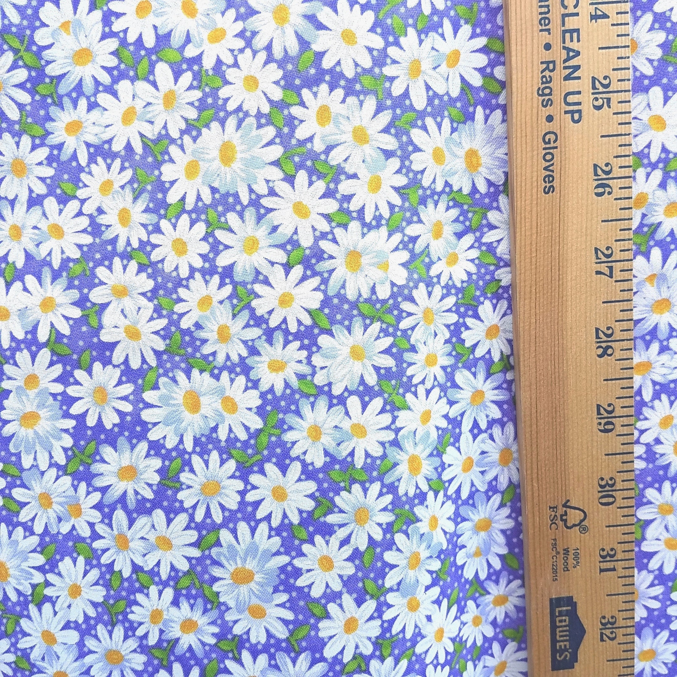 Floral Fabric Dark Purple Daisy Fabric White Daisies Print - Etsy UK