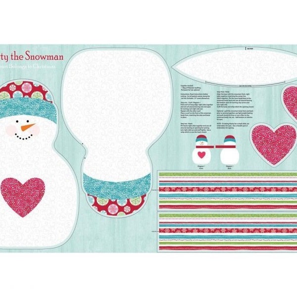 Snowman Fabric Panel - Etsy