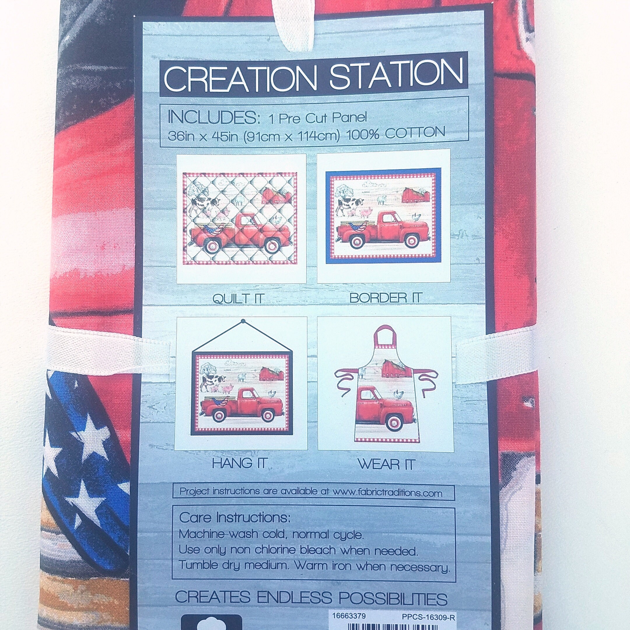 Red Truck Fabric Panel Farm Truck Farm Animals Country | Etsy