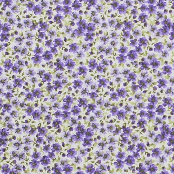 Purple Floral Fabric - Etsy