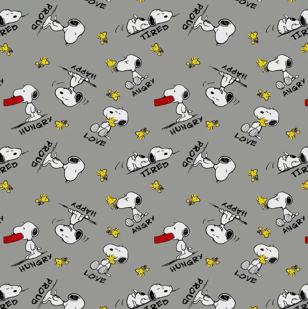 Snoopy Woodstock Feelings Fabric, Peanuts Mood Expresssion Therapy, Healthcare, NEW Licensed ...