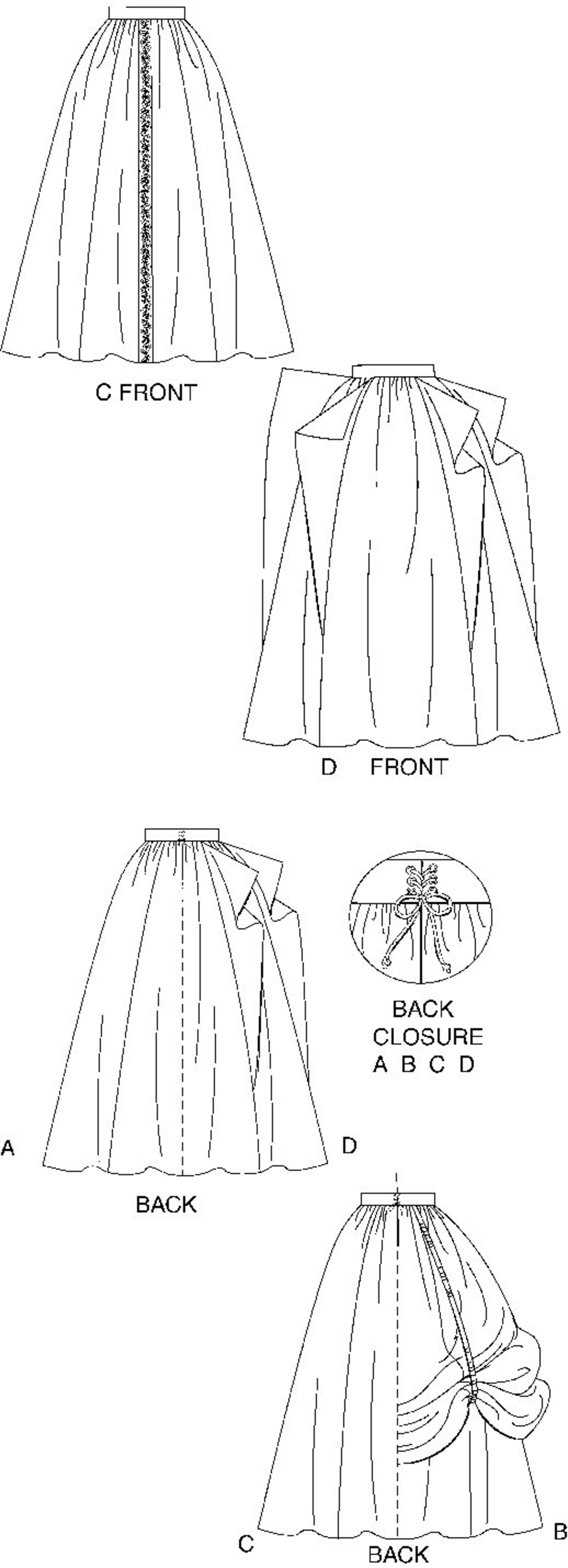 Renaissance Skirts Costume Pattern, Historical Full Skirt, Mccalls 4090 ...