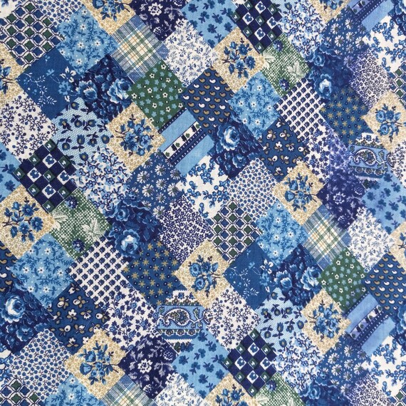 Vintage Fabric Patchwork Design 1970s Small Floral - Etsy