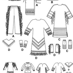 Costume Pattern, Young Native American Childrens Dress, Andrea Schewe, Simplicity 5448 or 9145 ...
