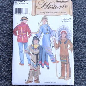 Costume Pattern, Young Native American Childrens Dress, Andrea Schewe, Simplicity 5448 or 9145 ...