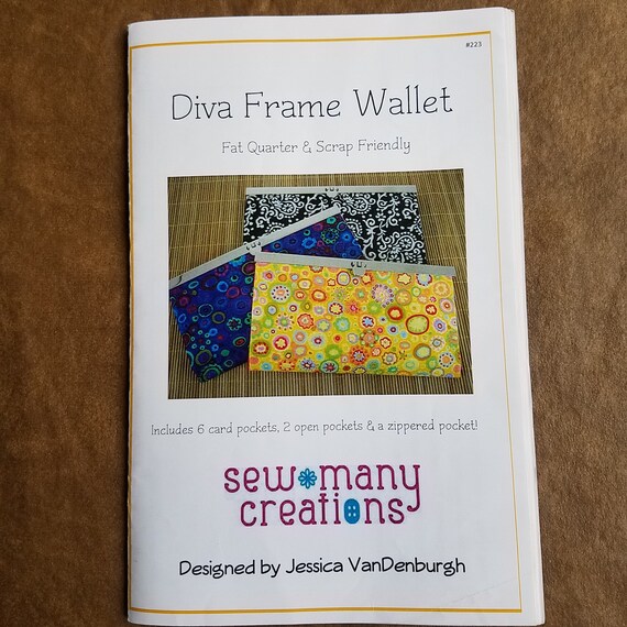 Fabric Wallet Pattern Diva Frame Wallet by Sew Many | Etsy