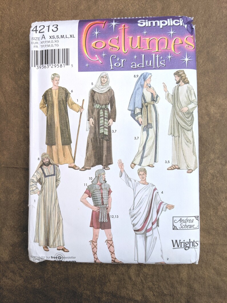 Costume Pattern Bible Character Costume Simplicity 4213 - Etsy