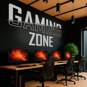 Minimalist 'gaming Zone' Vinyl Wall Decal - Perfect Gamer Room Decor - Etsy