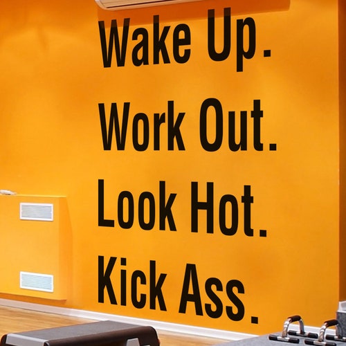 Work Out Exercise Stickers Gym Wall Decal Fitness Stickers - Etsy