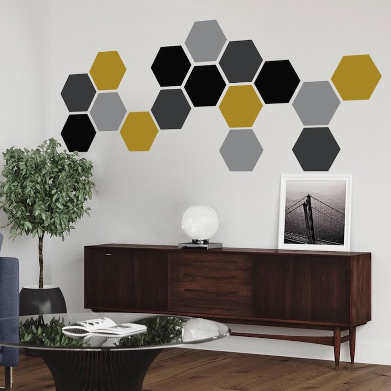 Hexagon Wall Decal - Etsy