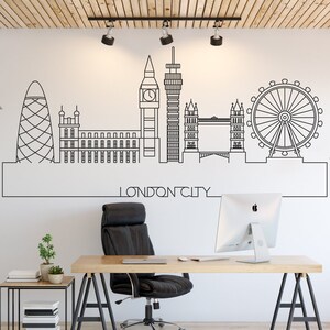 London Skyline, City Skyline, Cityscape, London Art, Wall Art, Wall ...