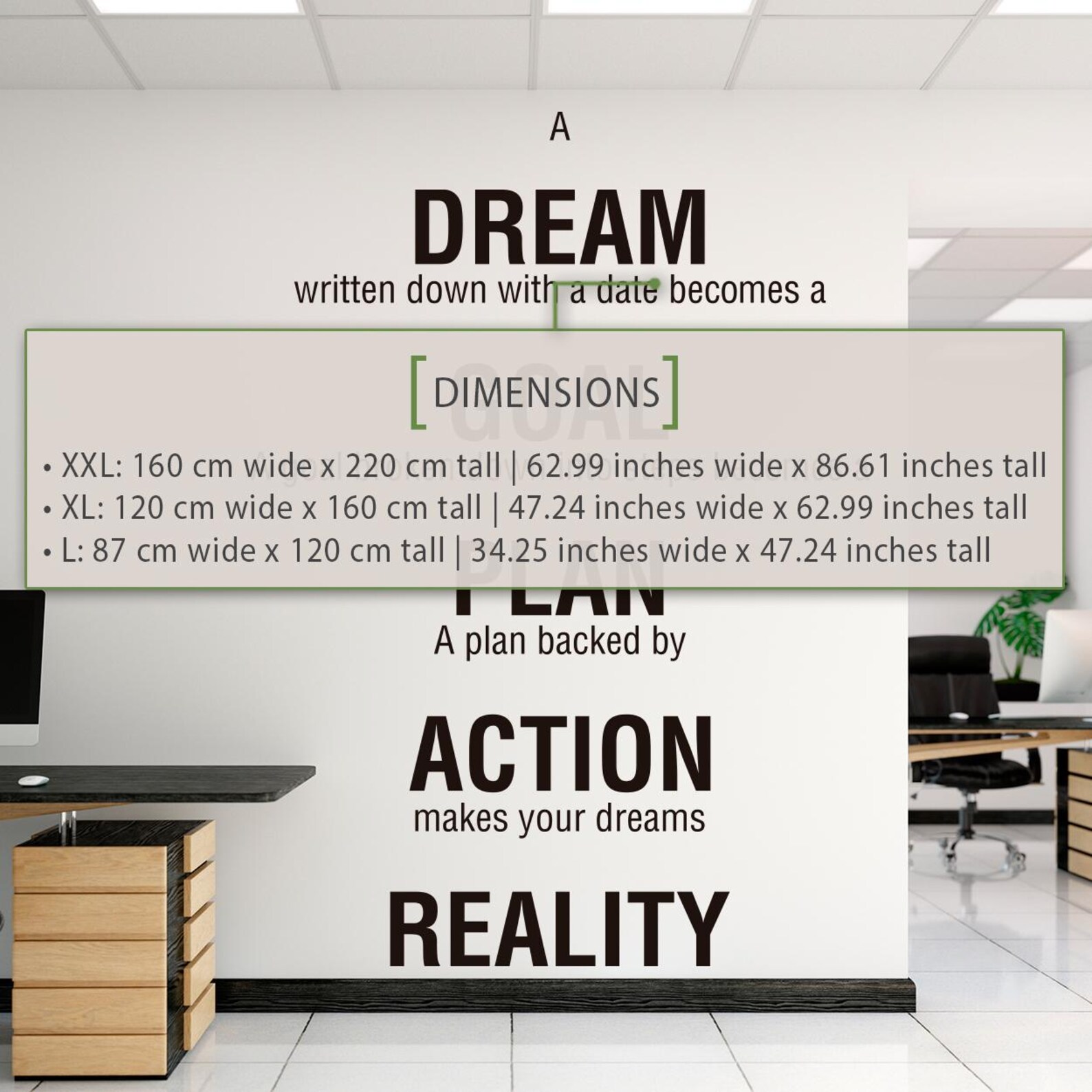 The Achievement Blueprint - Motivational Wall Decal for Office ...