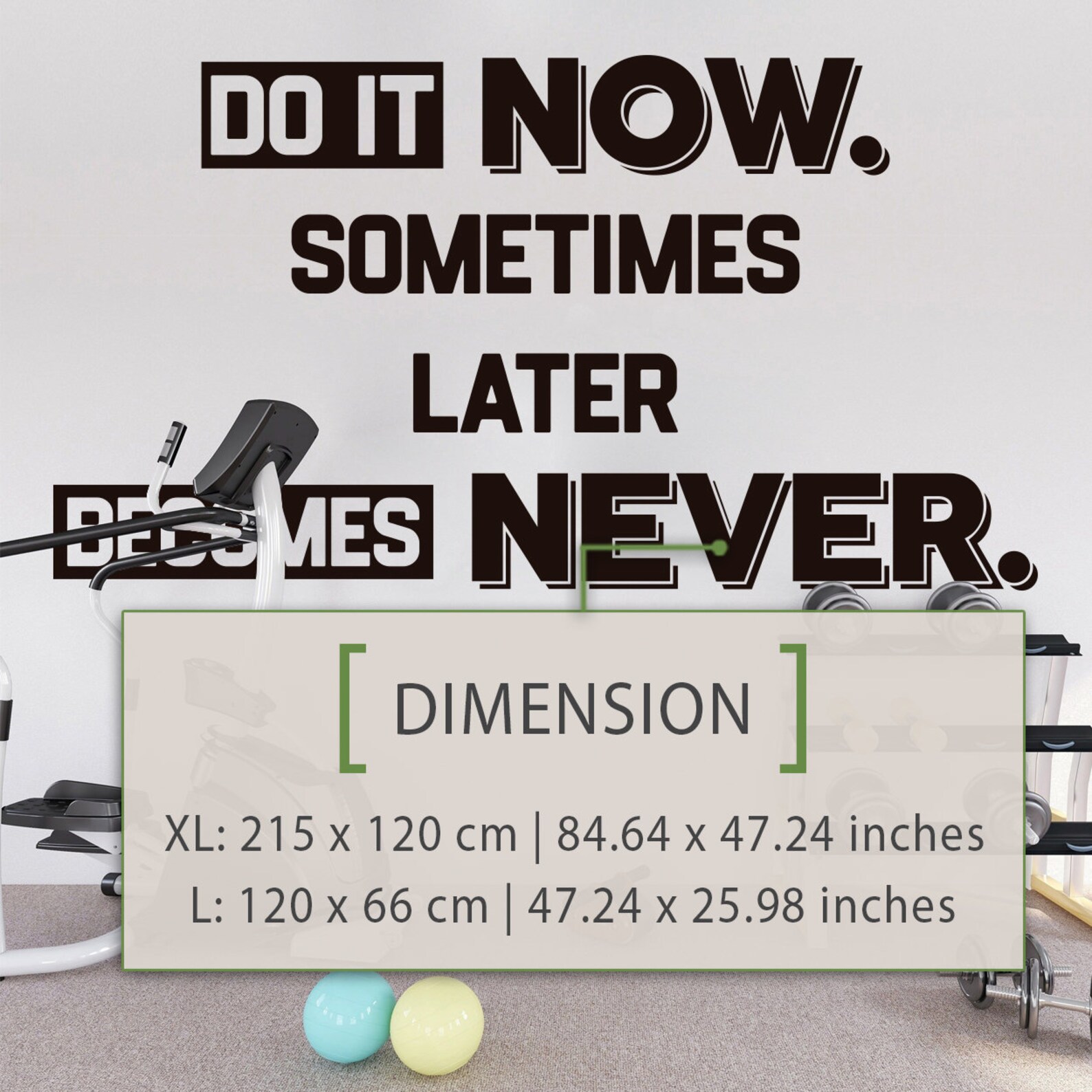 Do It Now Sometimes Later Becomes Never Gym Wall Quote Decal Sticker - Etsy
