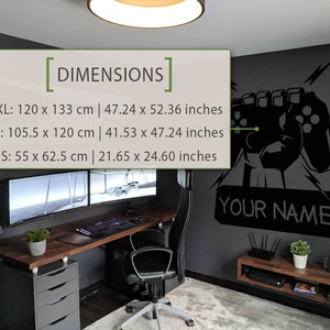 Custom Name, Gamer Wall Sticker, Gamer Wall Decal, Gamer Wall Decor ...