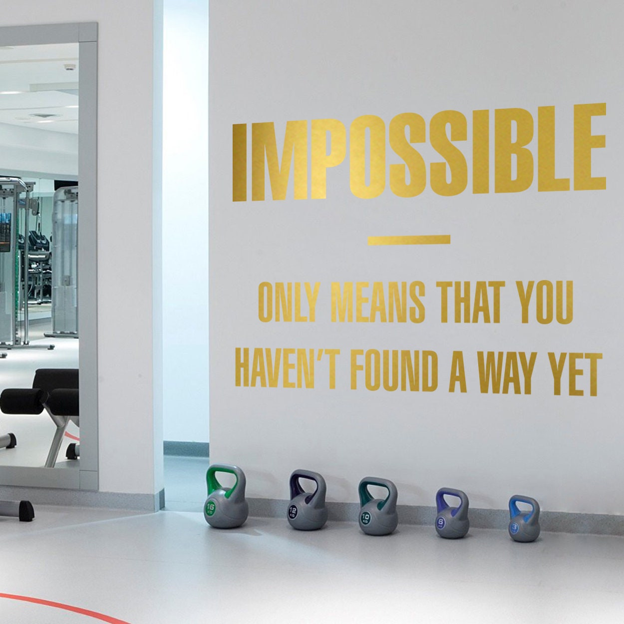 Impossible Motivation Quote Wall Sticker | Etsy