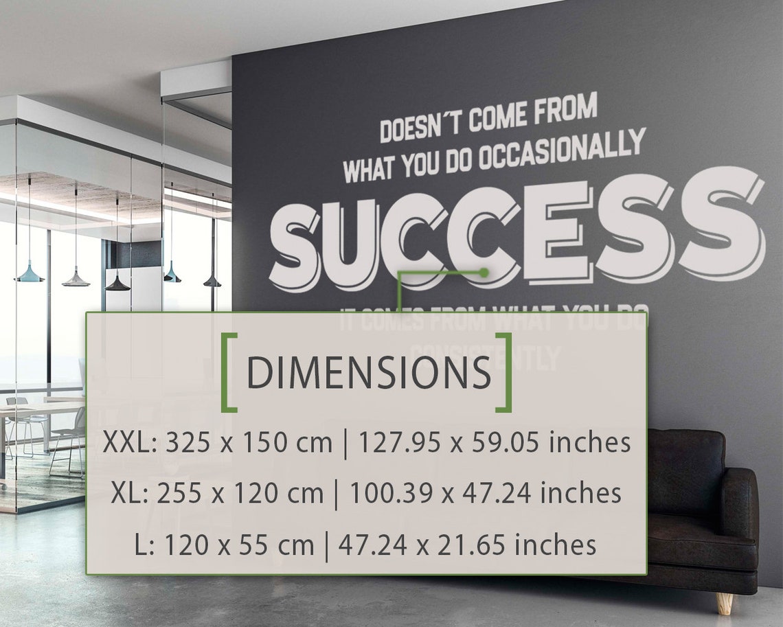 Success Wall Decal Office Wall Art Office Decor Office Wall - Etsy