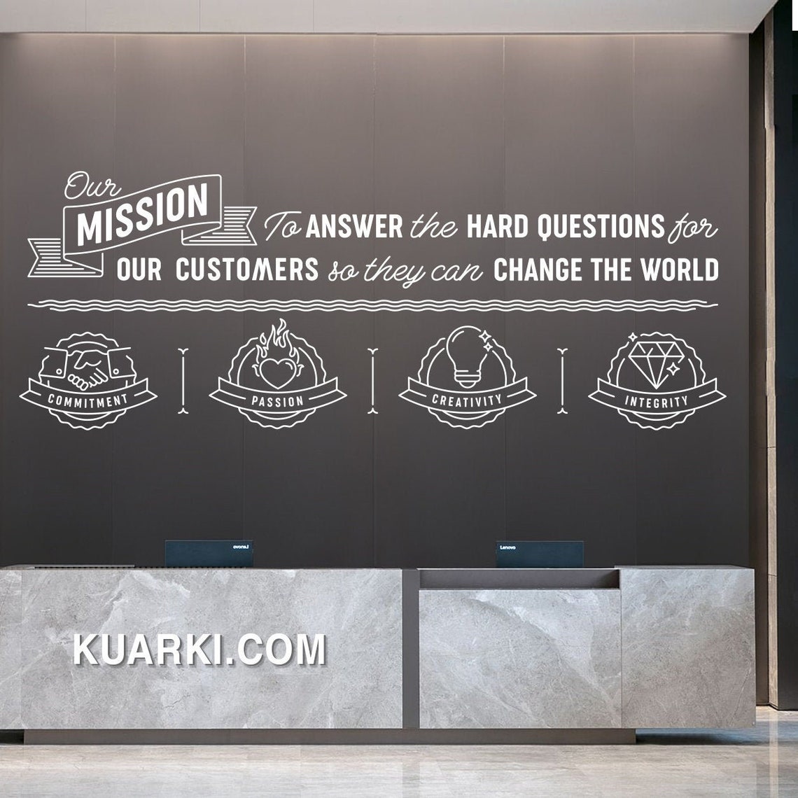 Mission & Values Office Wall Decal: Lobby Decor, Office Signs - Etsy