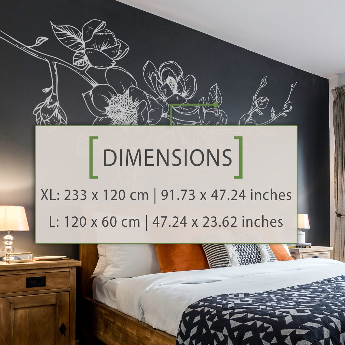 Magnolia Wall Decal Magnolia Wall Sticker Magnolia Flowers - Etsy