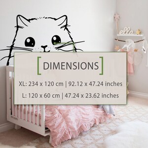 Cute Cat, Cat Headboard, Nursery Wall Decal, Nursery Decor, Girl ...