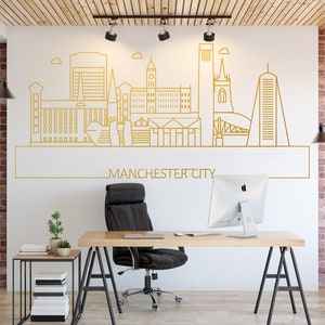 Manchester Skyline, City Skyline, Cityscape,manchester, Wall Art, Wall ...