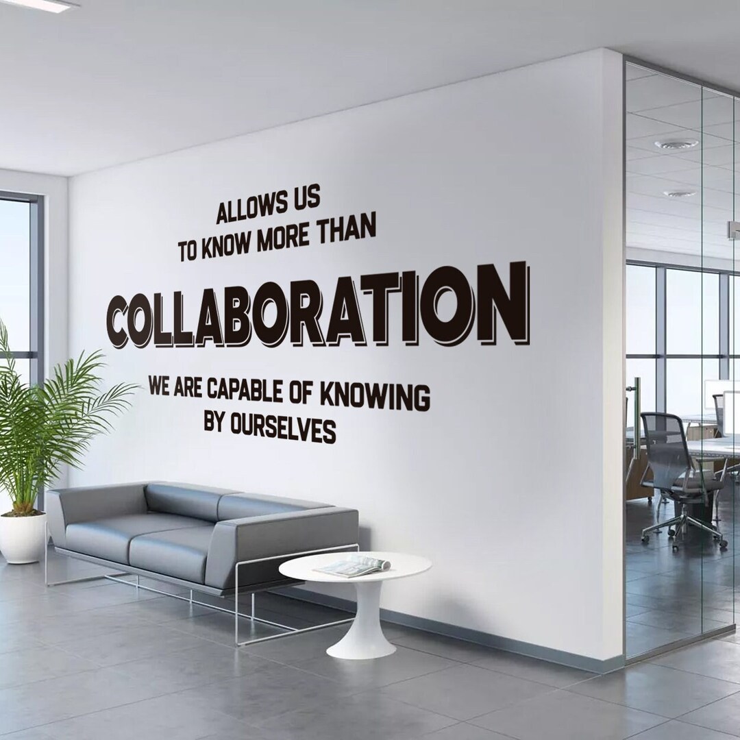Collaboration Quote Wall Decal: Modern Office Decor - Etsy