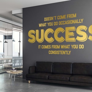 Success Wall Decal, Office Wall Art, Office Decor, Office Wall Decal ...