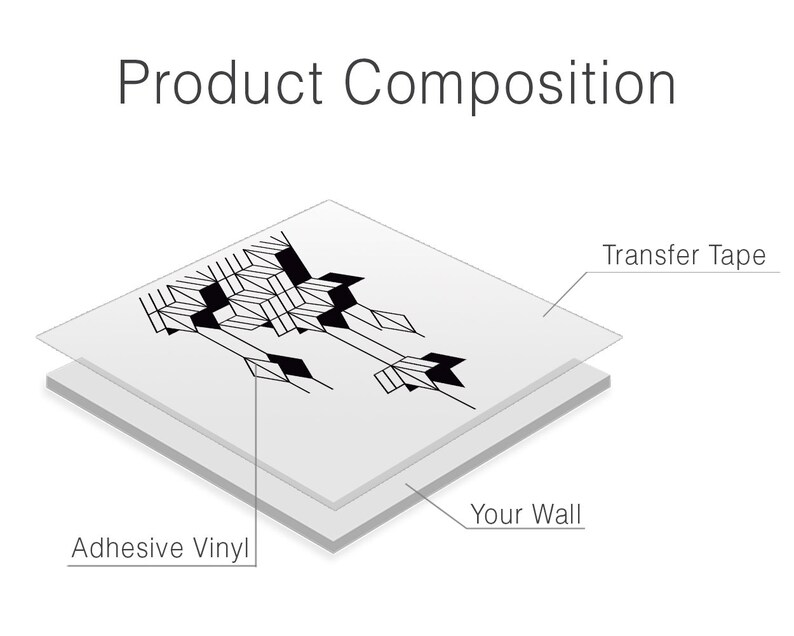 Geometric Wall Decal: Abstract Art Stickers, Home Office Decor - Etsy