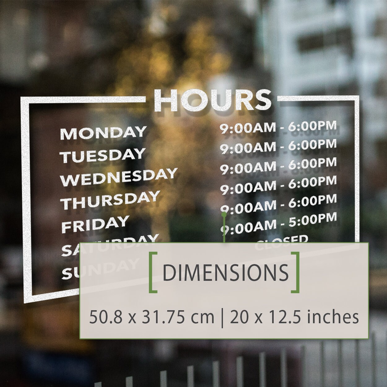 Business Hours Store Sign Store Display Decal Store Front - Etsy