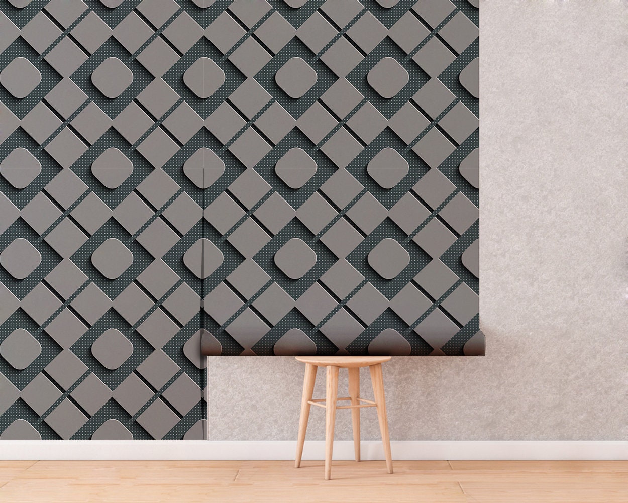 3d Effect Geometric Wallpaper Wall Decor Removable | Etsy