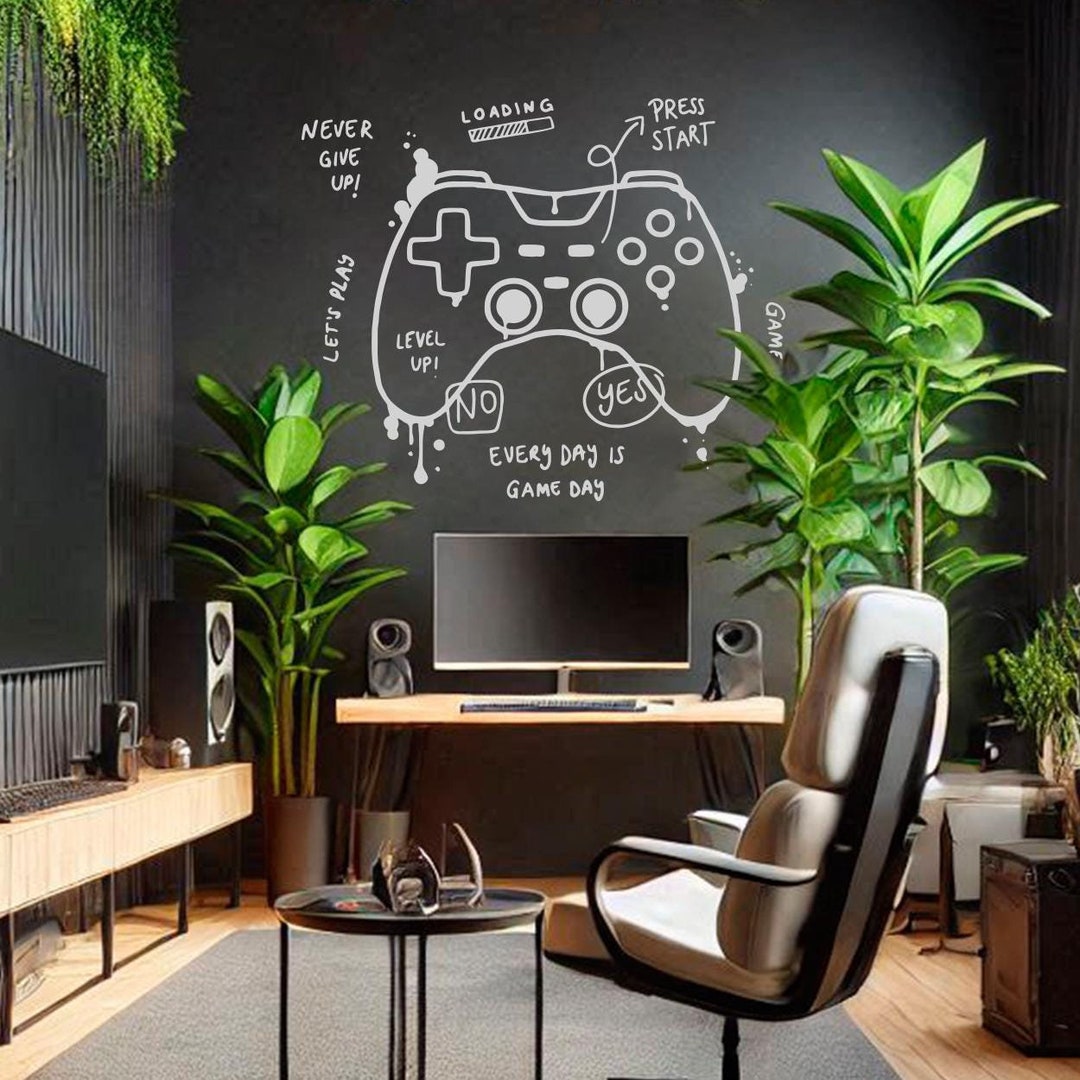 Minimalist Melting Controller Gaming Wall Decal: Vinyl Sticker With ...